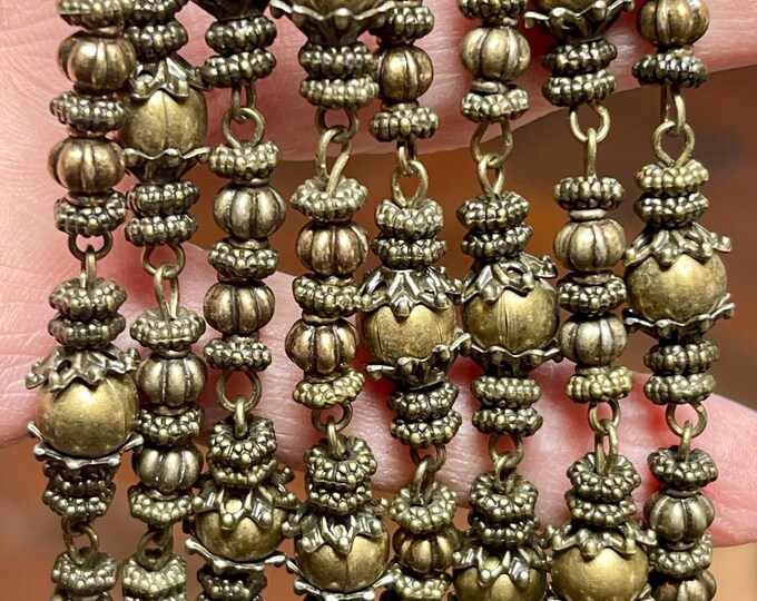 Exclusive Bead Chain, Dark Brass. Excellent Quality. 8.4mm Brass Beads ...