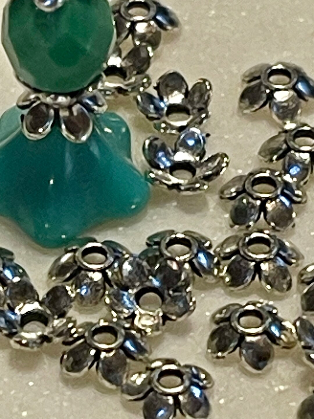 6.4mm, Vintage Style Flower Bead Caps. Available in 4 Colors, 50 per ...