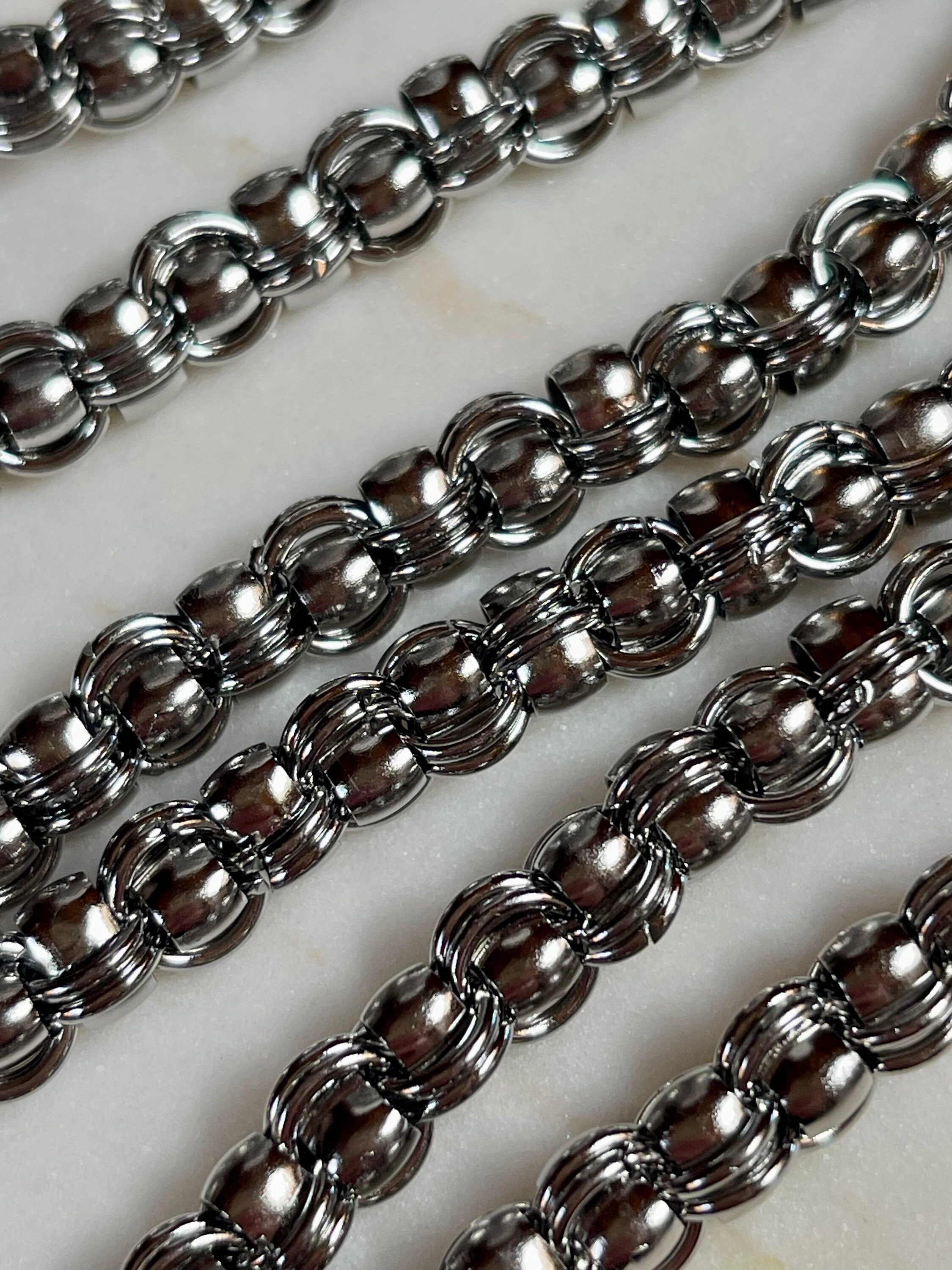 Stainless Steel, Beautiful Chunky Chain. Unwelded, 7mm Wide. Silver ...