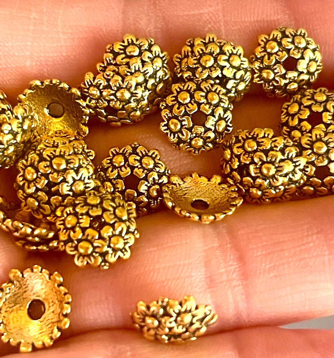 11mm, Pretty Antique Gold Metal Flower Bead Cap. 20 per Order B2-D3 - Etsy