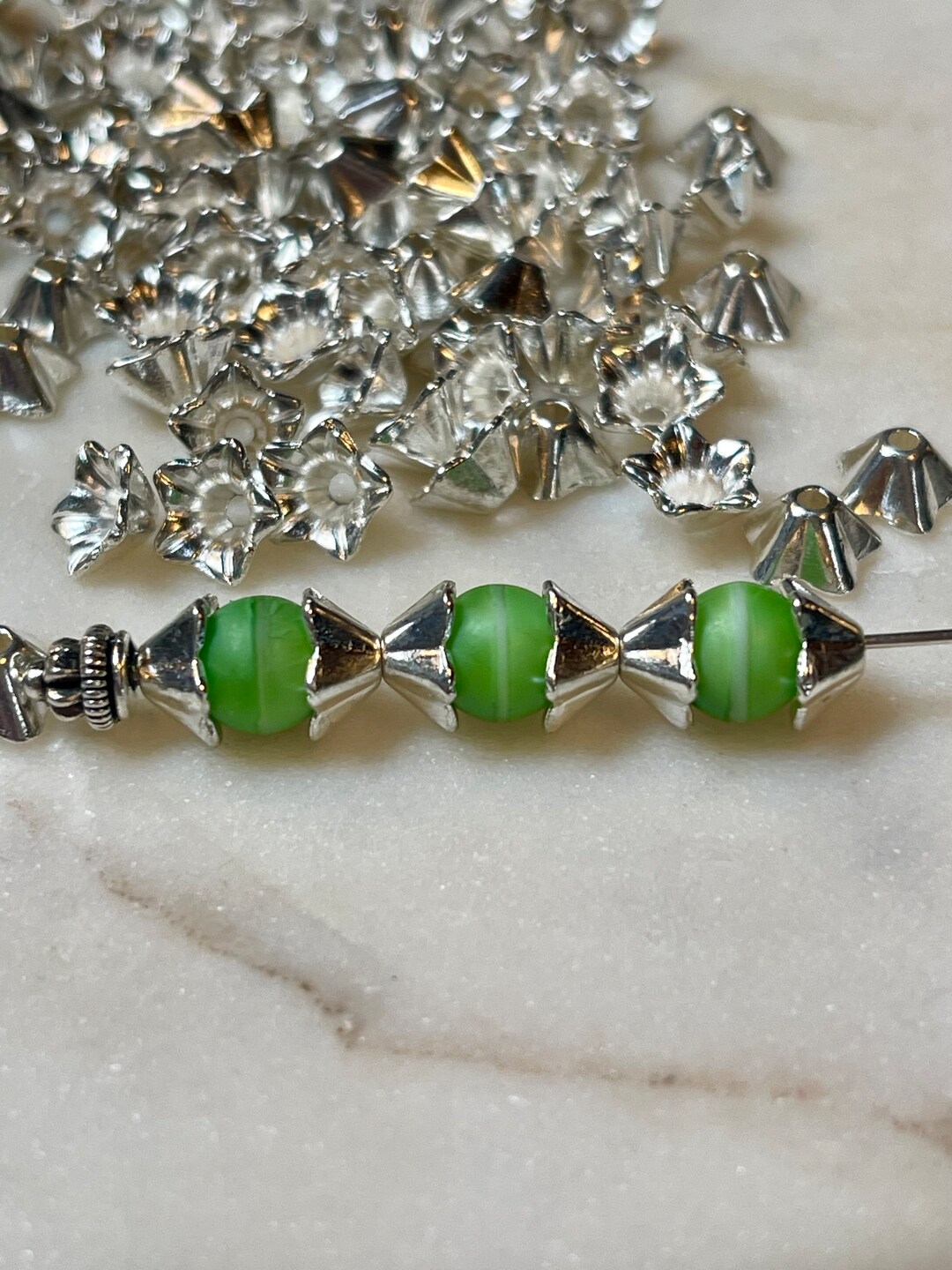 8.5mm, Bright Silver Plate, Alloy Metal Bead Caps 30 per Order. - Etsy