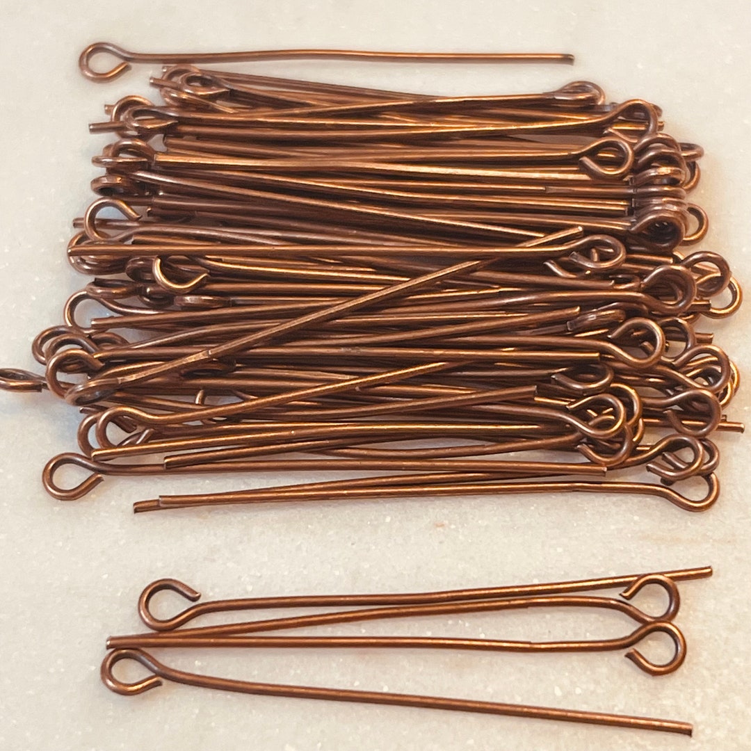 Antiqued Copper Color Iron Eye Pins, 35mm (1 3/8 Inches) Opening 2mm ...