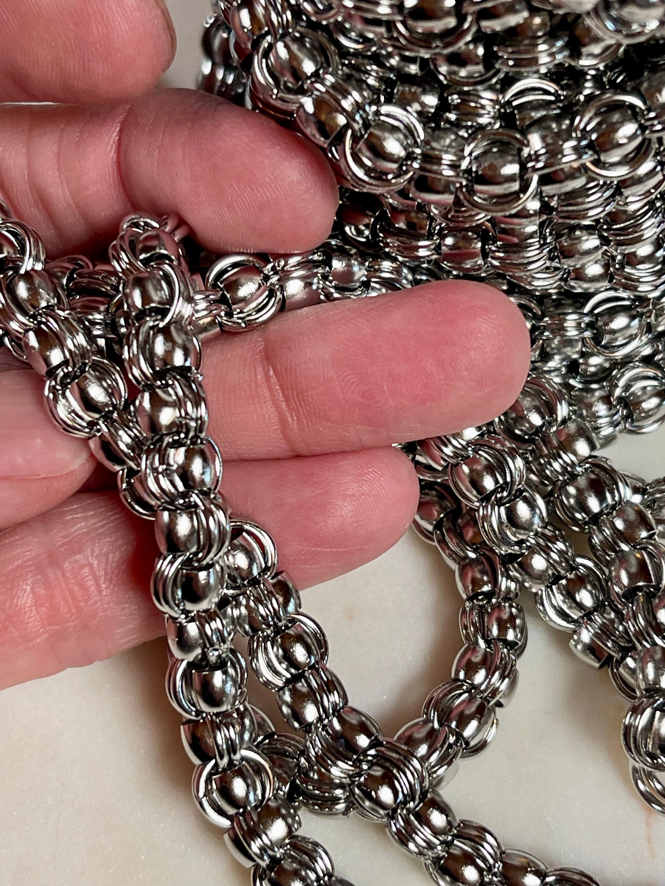 Stainless Steel, Beautiful Chunky Chain. Unwelded, 7mm Wide. Silver ...