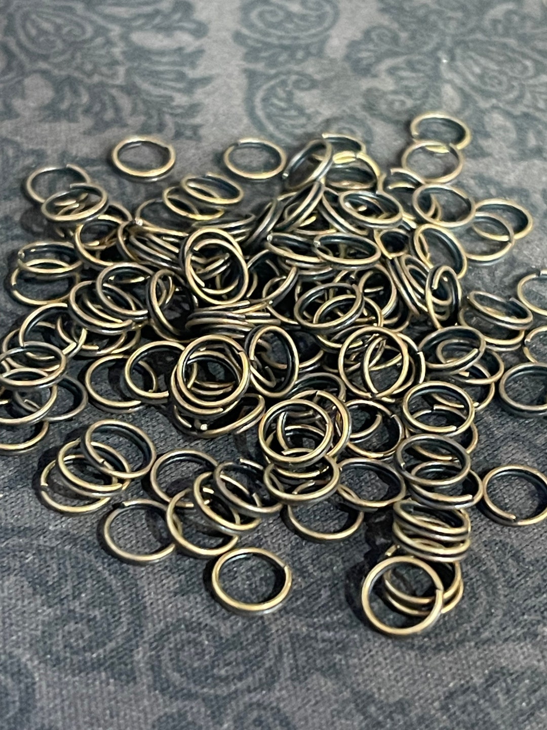 Iron Split Rings, Double Loops Jump Rings. Antique Gold Bronze Color ...