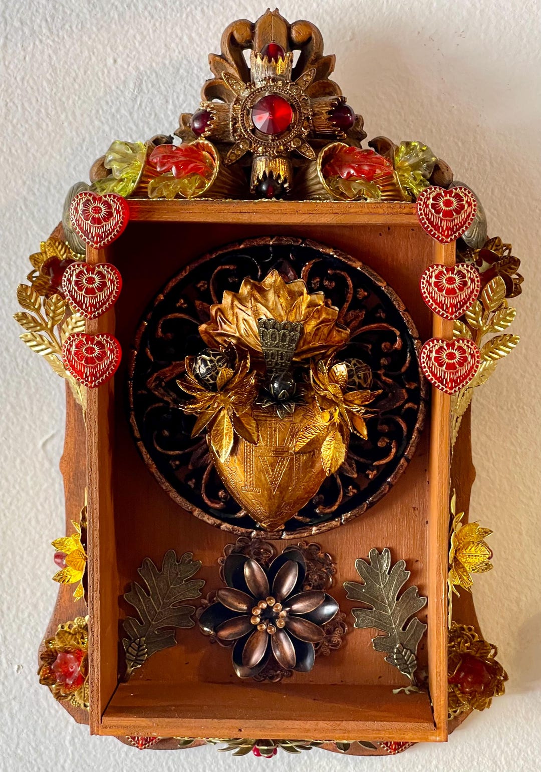 Sacred Heart Wall Shrine, Altar, Spirit Box, Nicho, Shadow Box, Heart ...