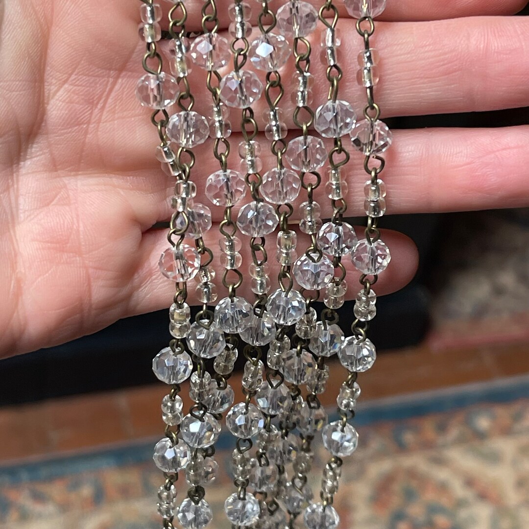 7.8mm Faceted Rondel Crystal Clear Glass. the Small Beads Are 4.5mm ...