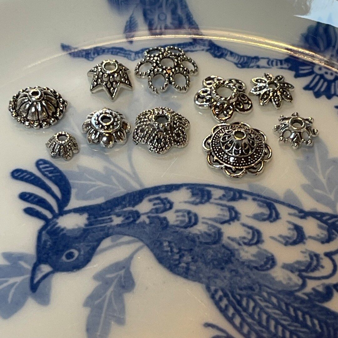 Antiqued Silver, Mixture of Bead Caps. About 70 per Order B4-D2 - Etsy