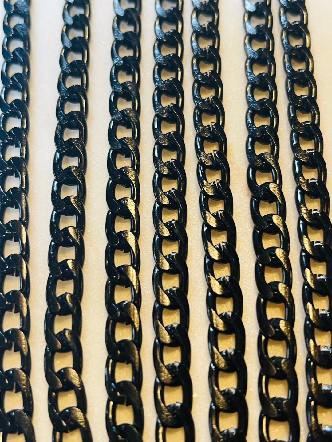 10.8x7.2x2mm Black Alloy Chain. Priced by the Foot. - Etsy