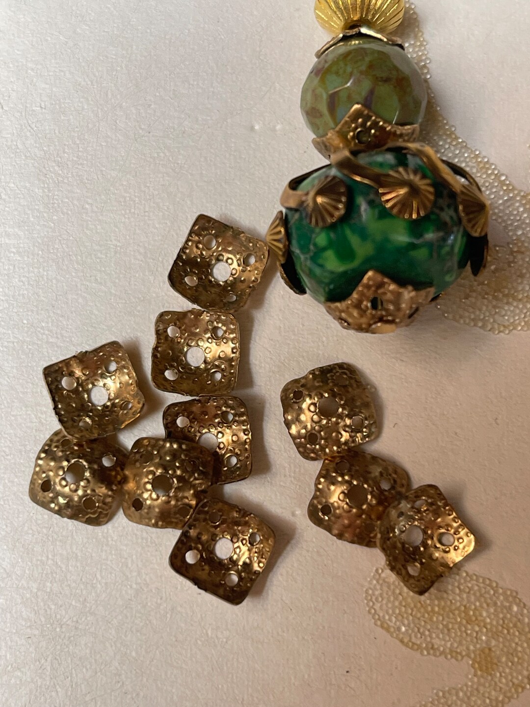 7mm. Textured Moroccan Brass Bead Caps. 12 per Order. B1 D3 - Etsy