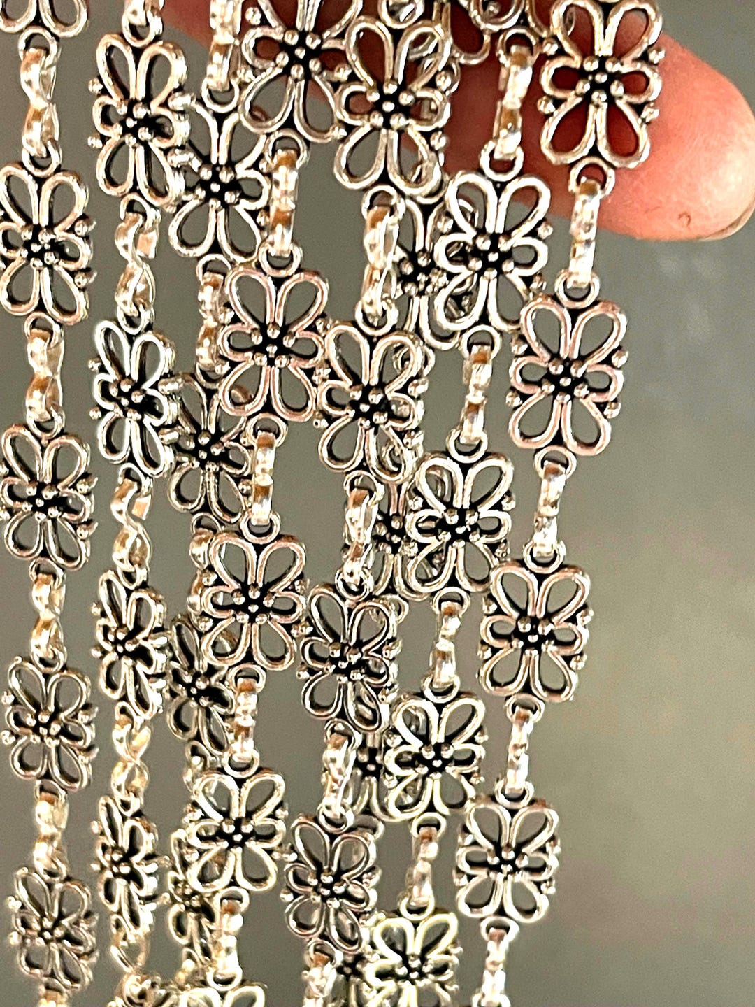 8.3x15.5mm, Renaissance Style Chain. Handmade, Sturdy, Antique Silver ...