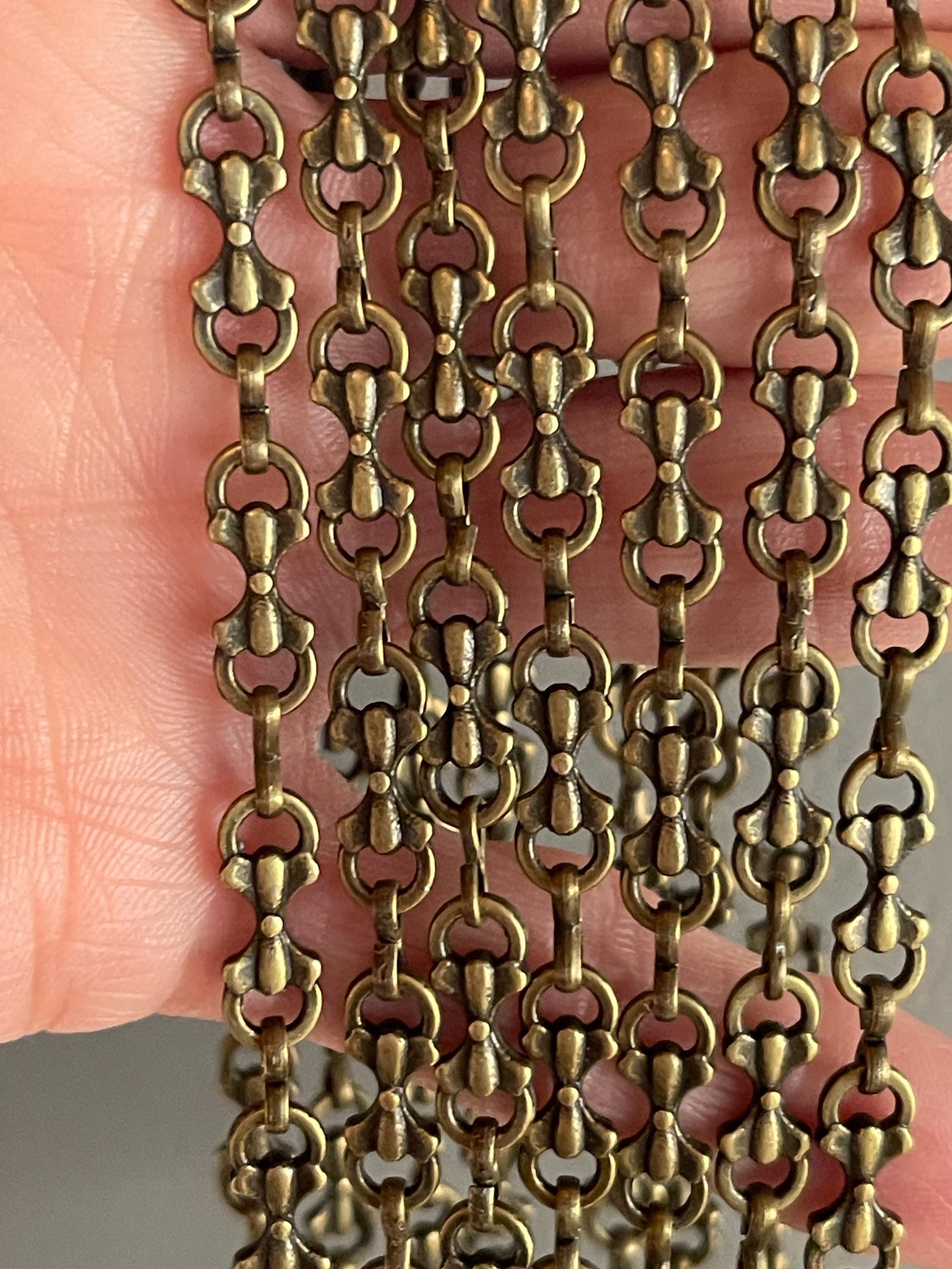 Handmade Antiqued Bronze Bar Chain: Jewelry Supplies, Priced by Foot - Etsy