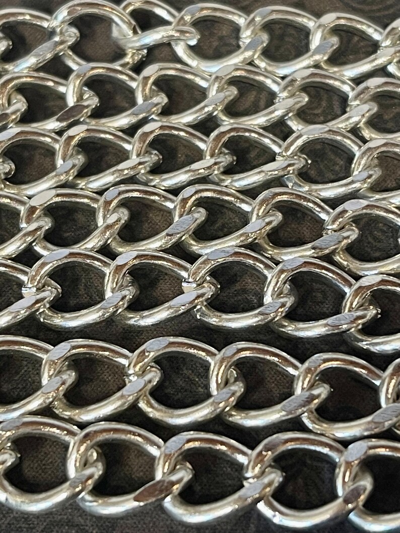 Chunky Bright Silver Plate Twist Chain. 17x13x2.8mm. Price by the Foot ...