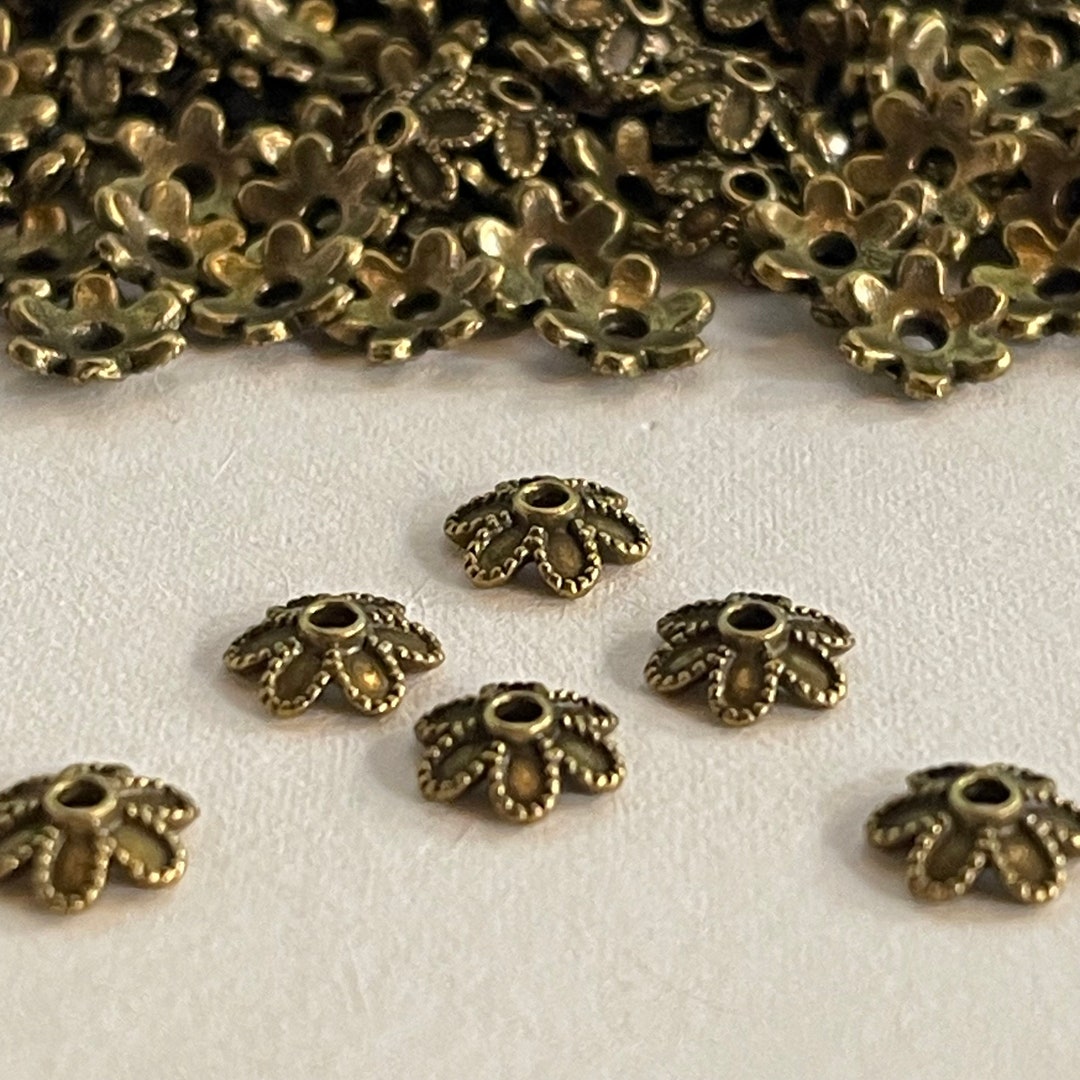 Antique Bronze Flower Bead Caps. 50 per Order B4-D3 - Etsy