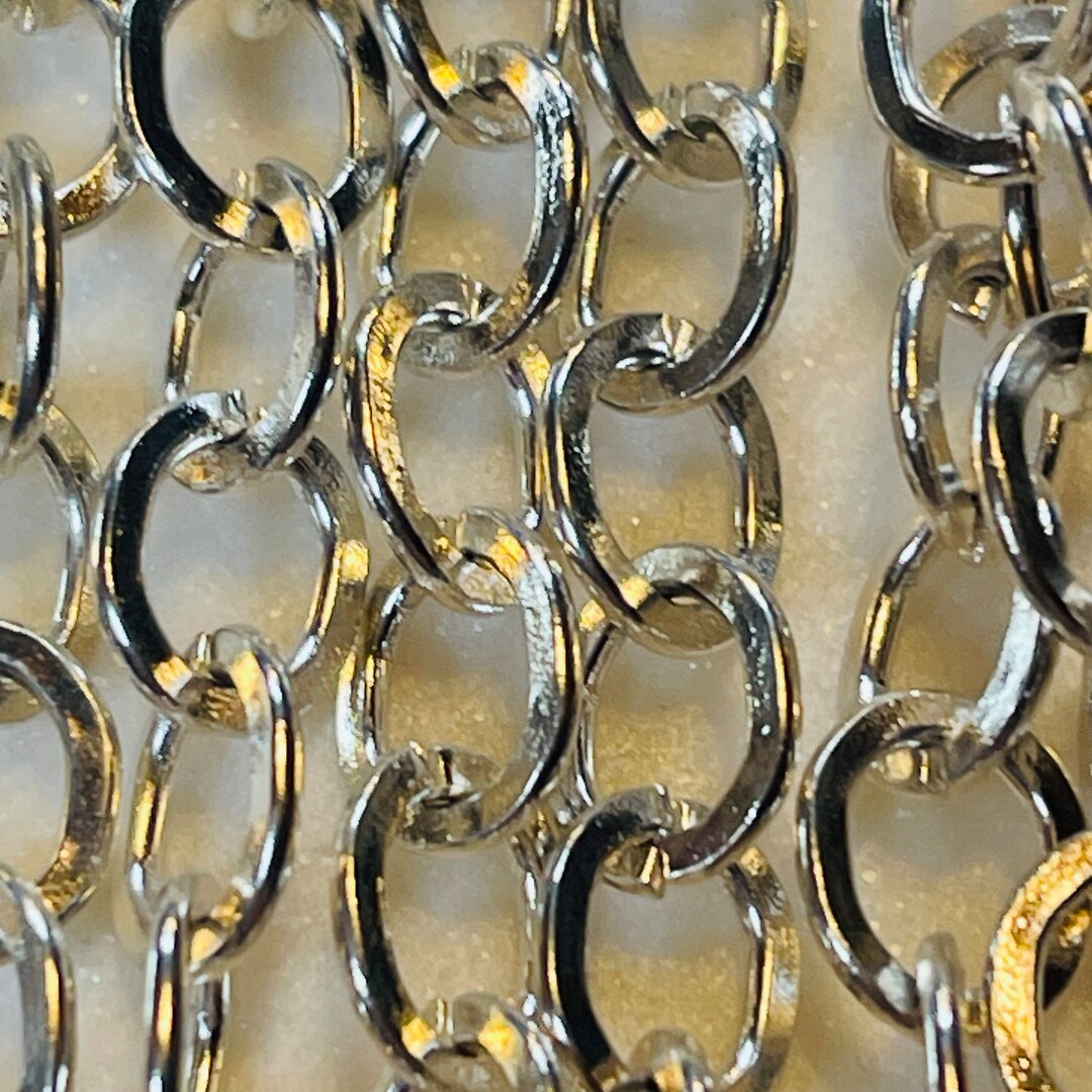 Silver Plate Steel Chain 8.5mm X9.4. Large but Delicate. Priced by the ...