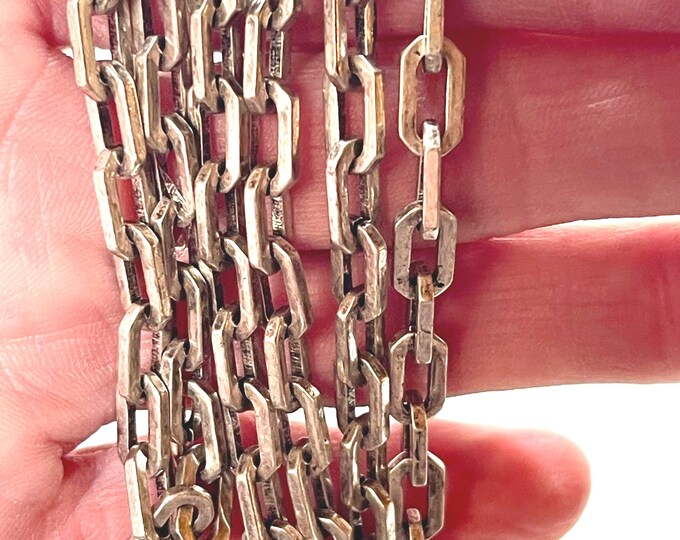 6mm X 10mm Angular Cable Chain - Antiqued Soft Matte Silver Color. It ...
