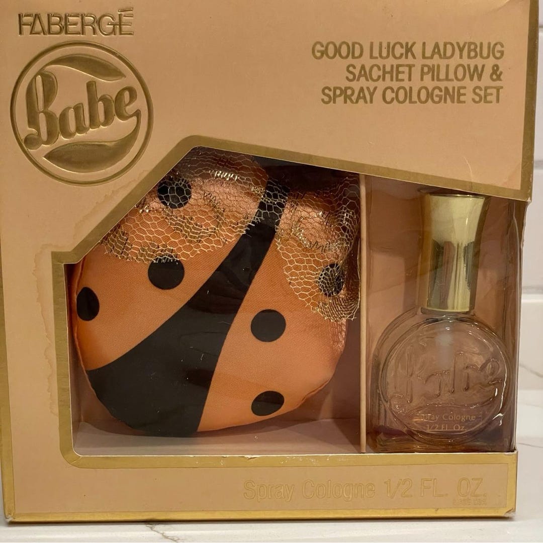 Vintage Faberge Babe Ladybug Sachet Pillow Cologne Spray 14.8 Ml Used ...