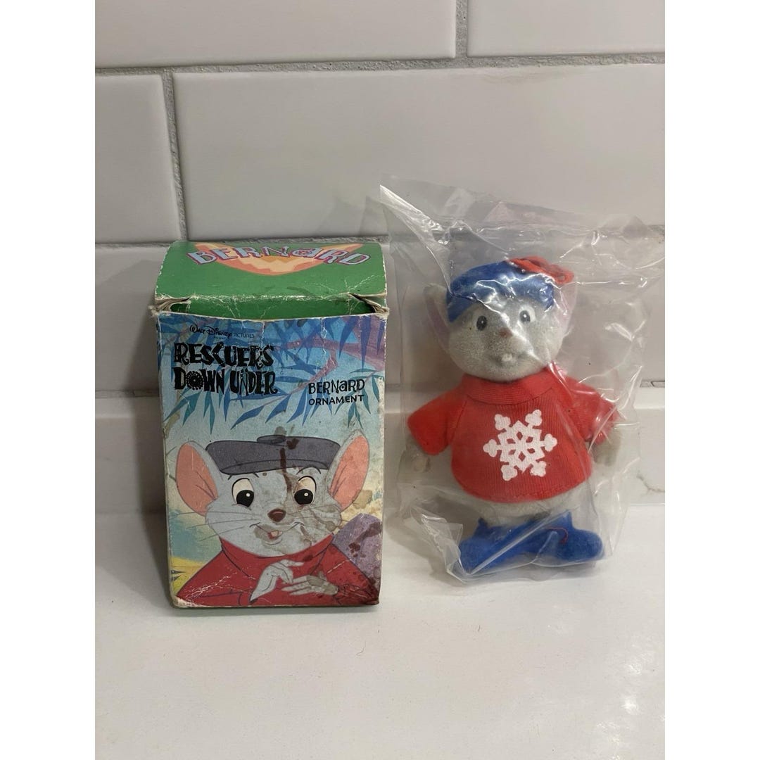 Vtg Disney Rescuers Down Under Bernard Ornament Box 1990 Mcdonalds ...