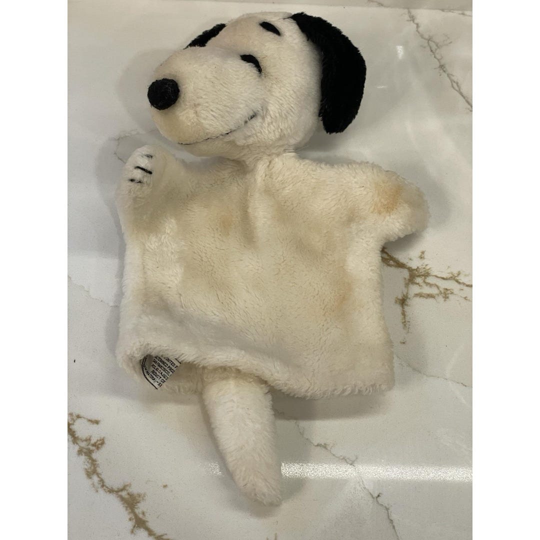 Vintage Peanuts Snoopy Plush Hand Puppet Toy Doll United Syndicate READ ...
