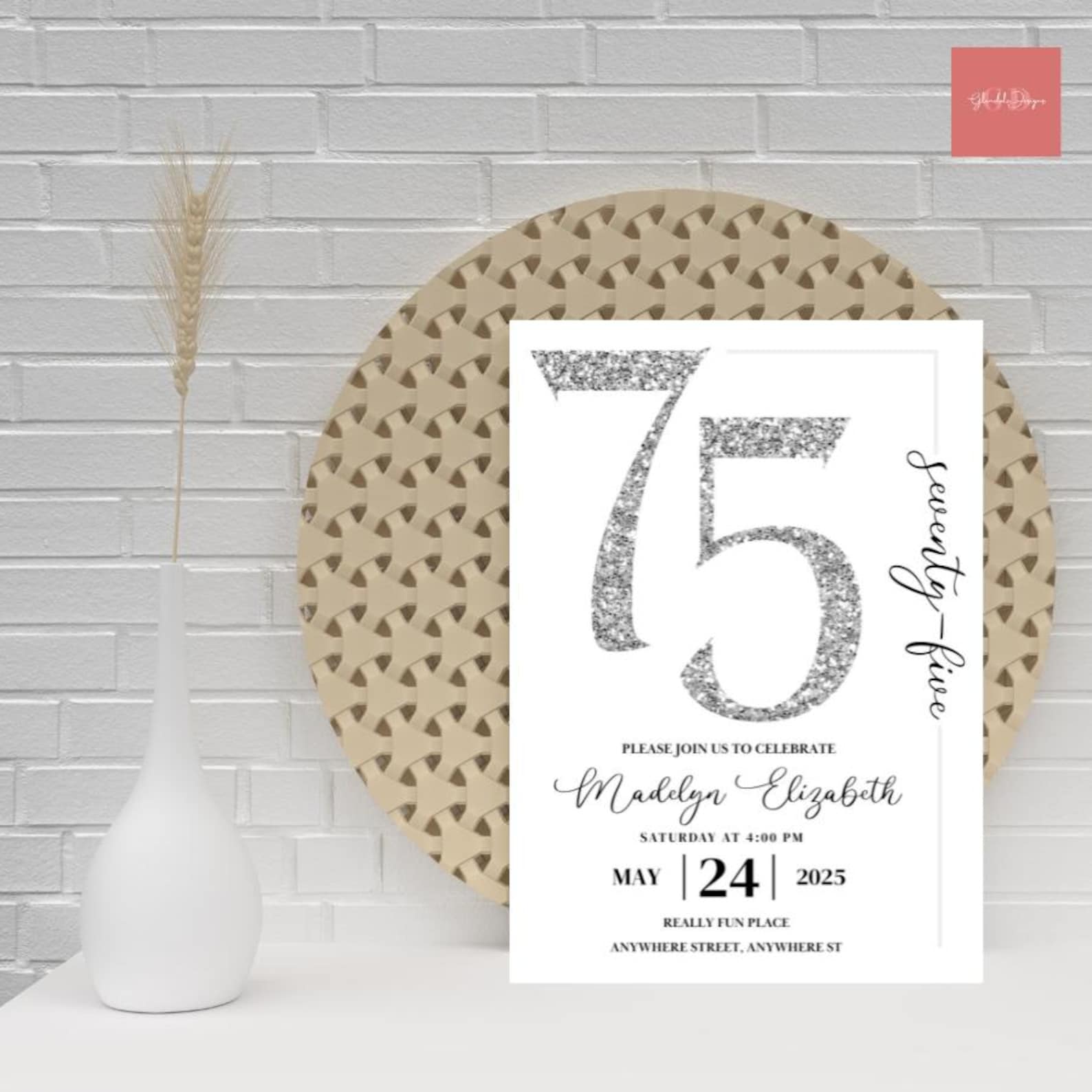 75th Birthday Invitation Template | Party Invitation for Him and Her ...