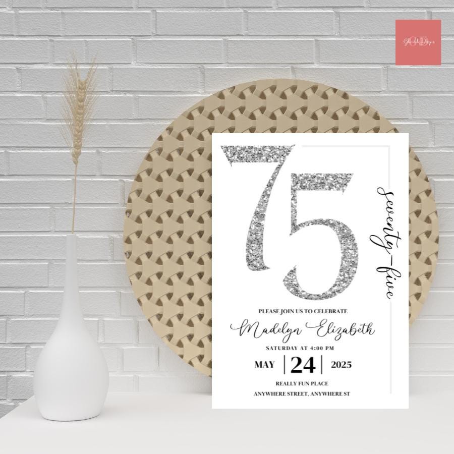 75th Birthday Invitation Template | Party Invitation for Him and Her ...