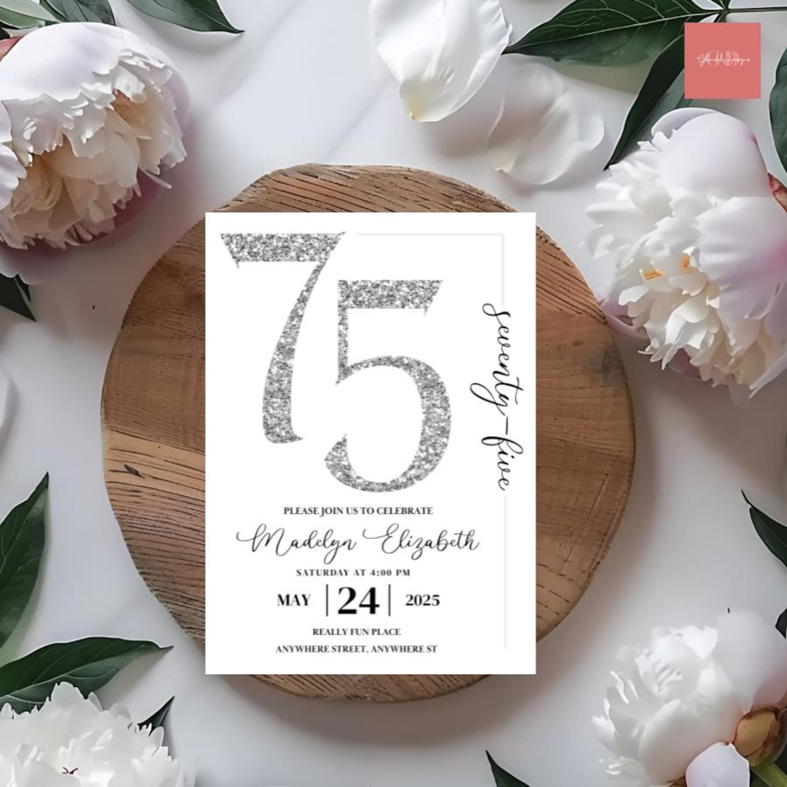 75th Birthday Invitation Template | Party Invitation for Him and Her ...