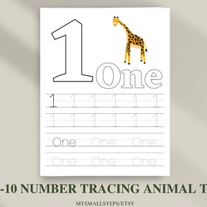 1-10 Number Tracing Worksheets, Printable Math Activities, Traceable ...
