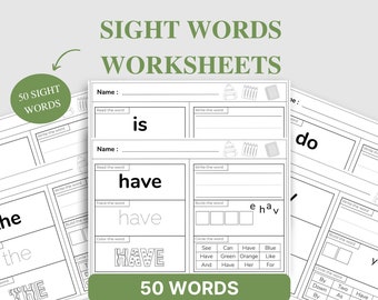 182 Printable Sight Words, Kindergarten Sight Word Worksheets ...