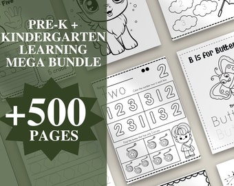 Busy Book Printable, Preschool Kindergarten Learning Bundle, Pre-k ...