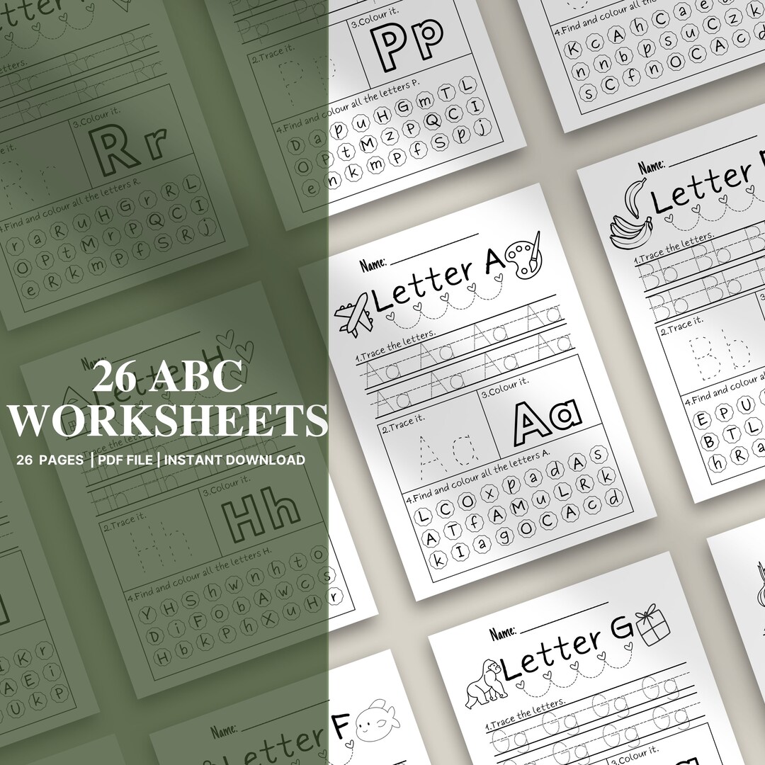 Printable Alphabet Worksheets, ABC Activity Book, Letter of the Week ...