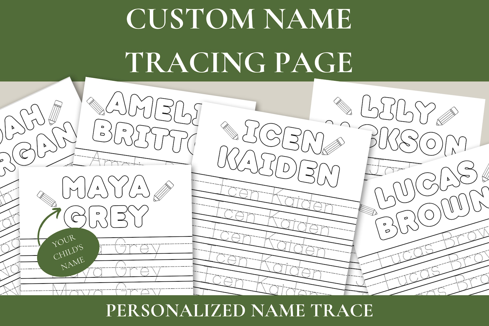 Custom Name Tracing Sheet, Name Trace Printable, I Can Write My Name ...