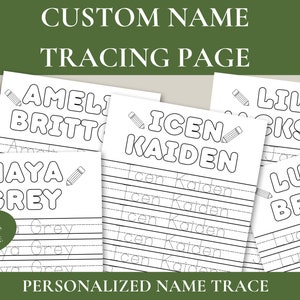 Custom Name Tracing Sheet, Name Trace Printable, I Can Write My Name ...