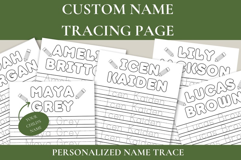 Custom Name Tracing Sheet, Name Trace Printable, I Can Write My Name ...