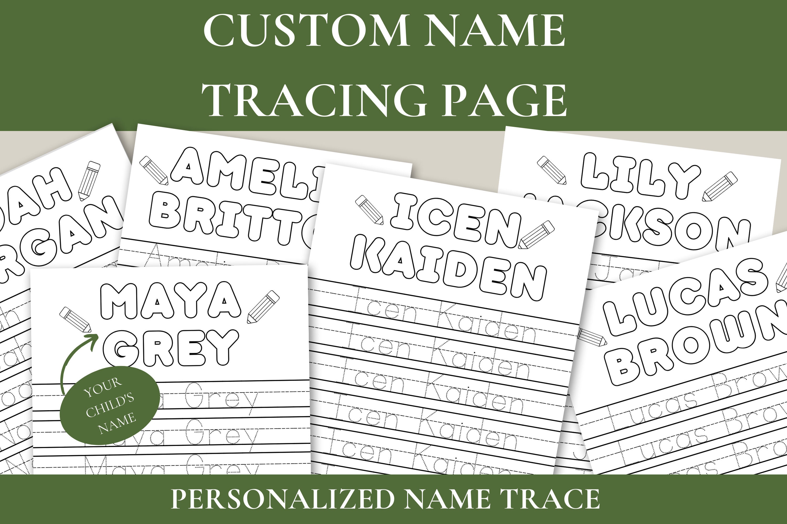 Custom Name Tracing Sheet, Name Trace Printable, I Can Write My Name ...