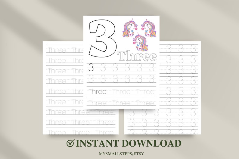 1-10 Number Tracing Worksheets, Printable Math Activities, Traceable ...