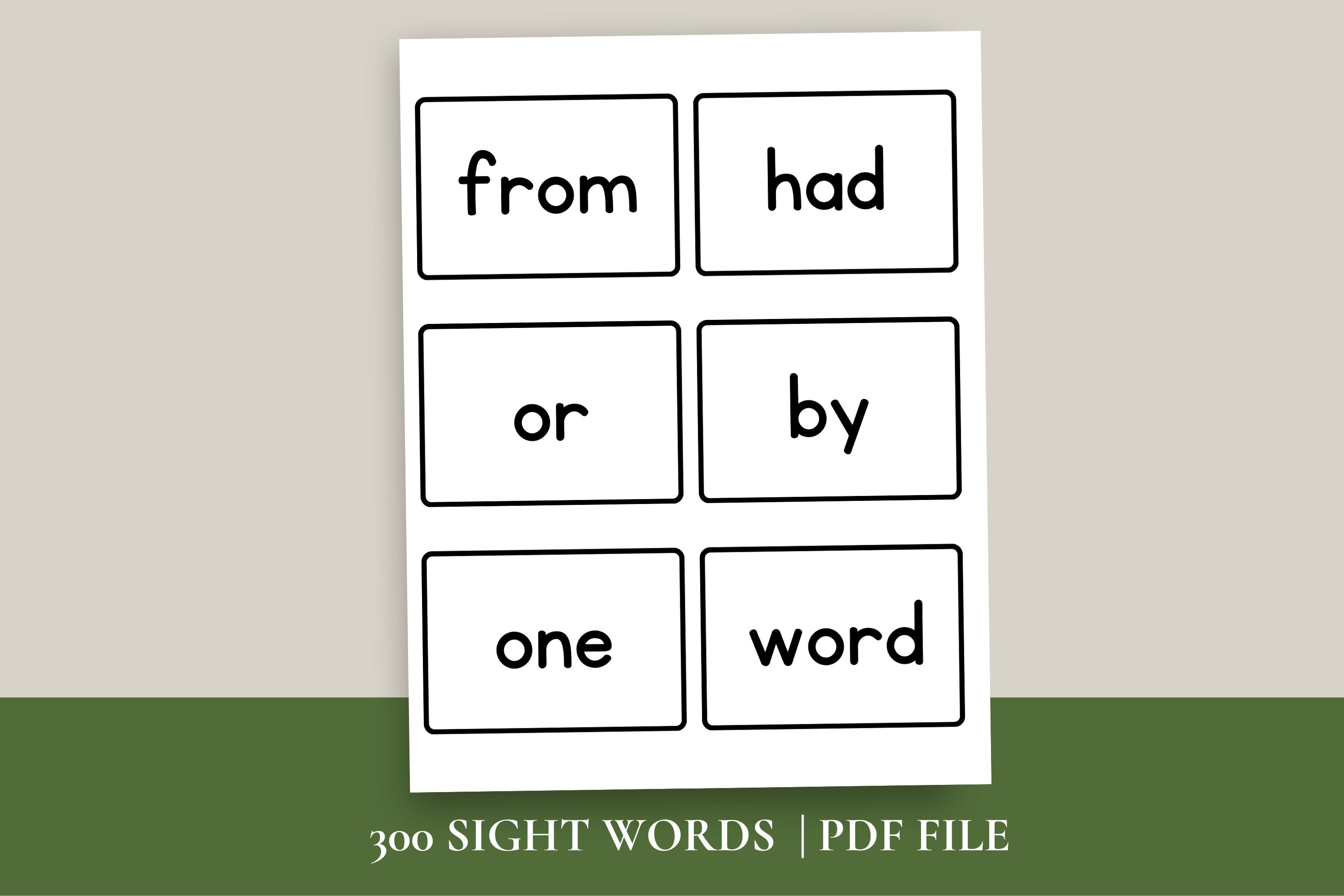 300 Sight Words Flashcards, Printable Kindergarten Words, 1st Grade ...
