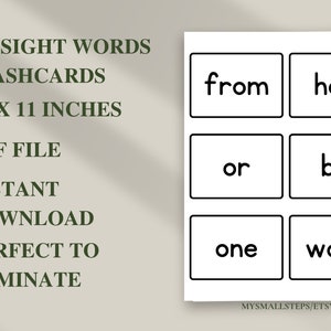 300 Sight Words Flashcards, Printable Kindergarten Words, Preschool ...