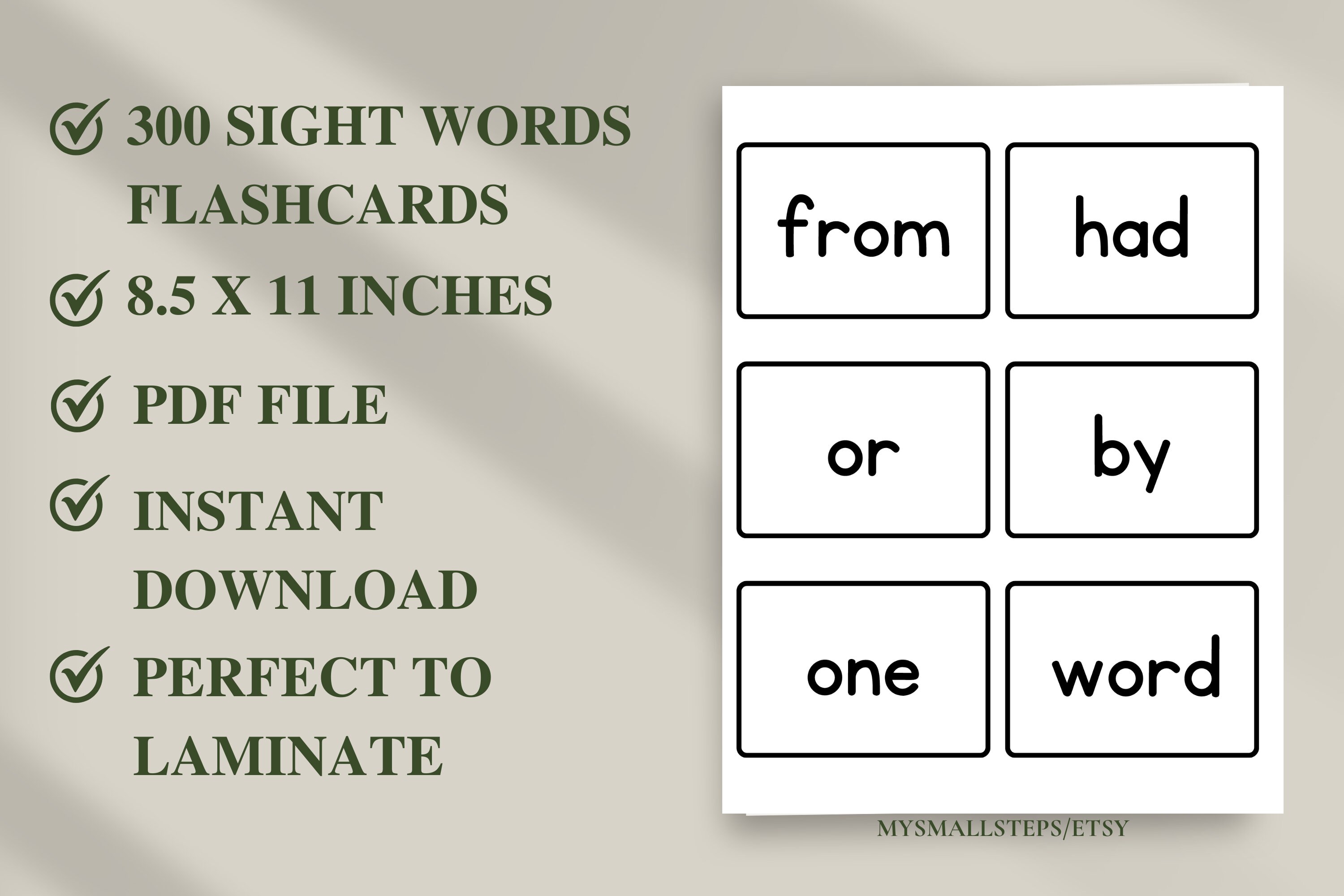 300 Sight Words Flashcards, Printable Kindergarten Words, Preschool ...