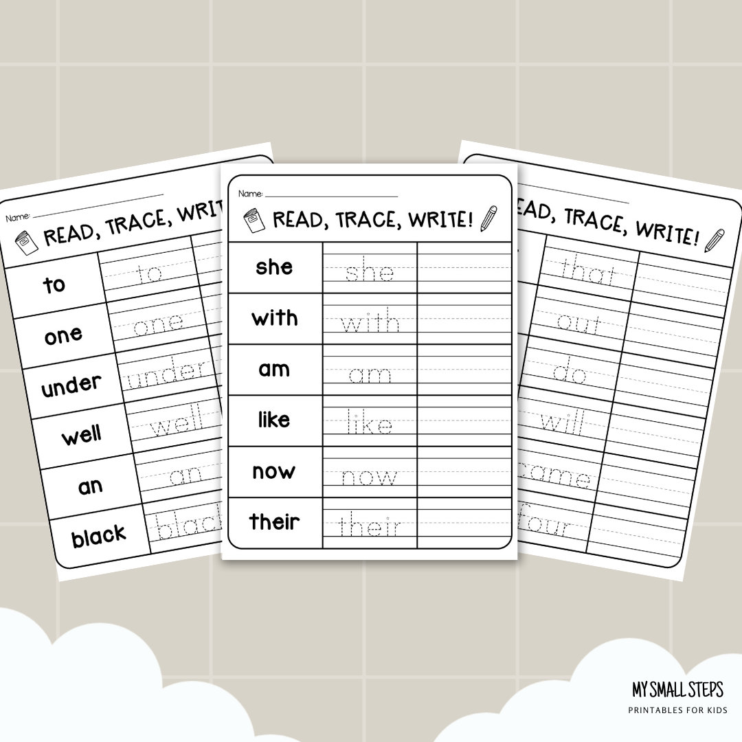 120 Sight Words for Preschool, Kindergarten Sight Word Worksheets ...