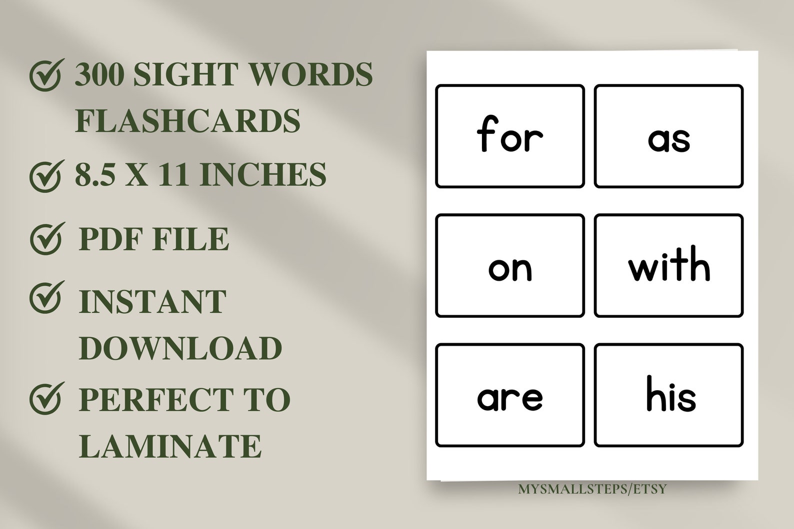 300 Sight Words Flashcards, Printable Kindergarten Words, Preschool ...