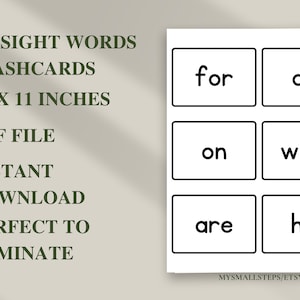 300 Sight Words Flashcards, Printable Kindergarten Words, Preschool ...