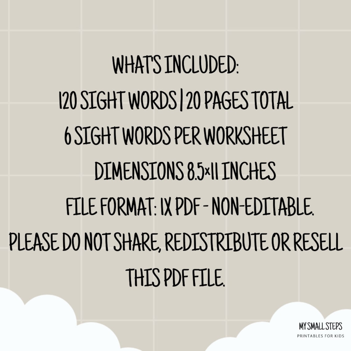 120 Sight Words for Preschool, Kindergarten Sight Word Worksheets ...