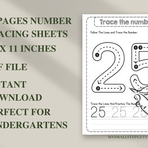 1-50 Number Tracing Worksheets, Printable Preschool Activities, Number ...