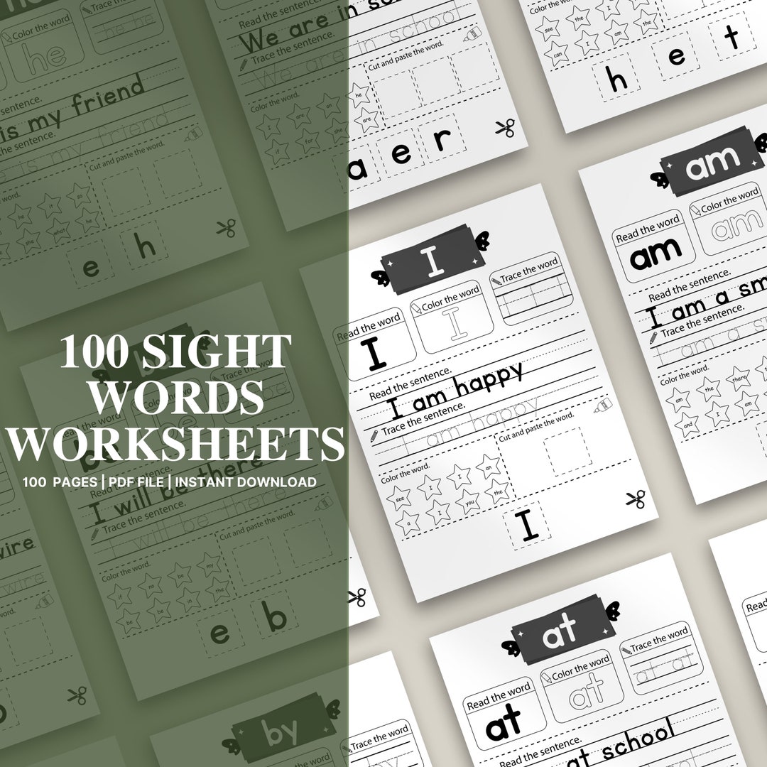 Sight Word Practice, Printable Sight Words Worksheets, High-frequency ...