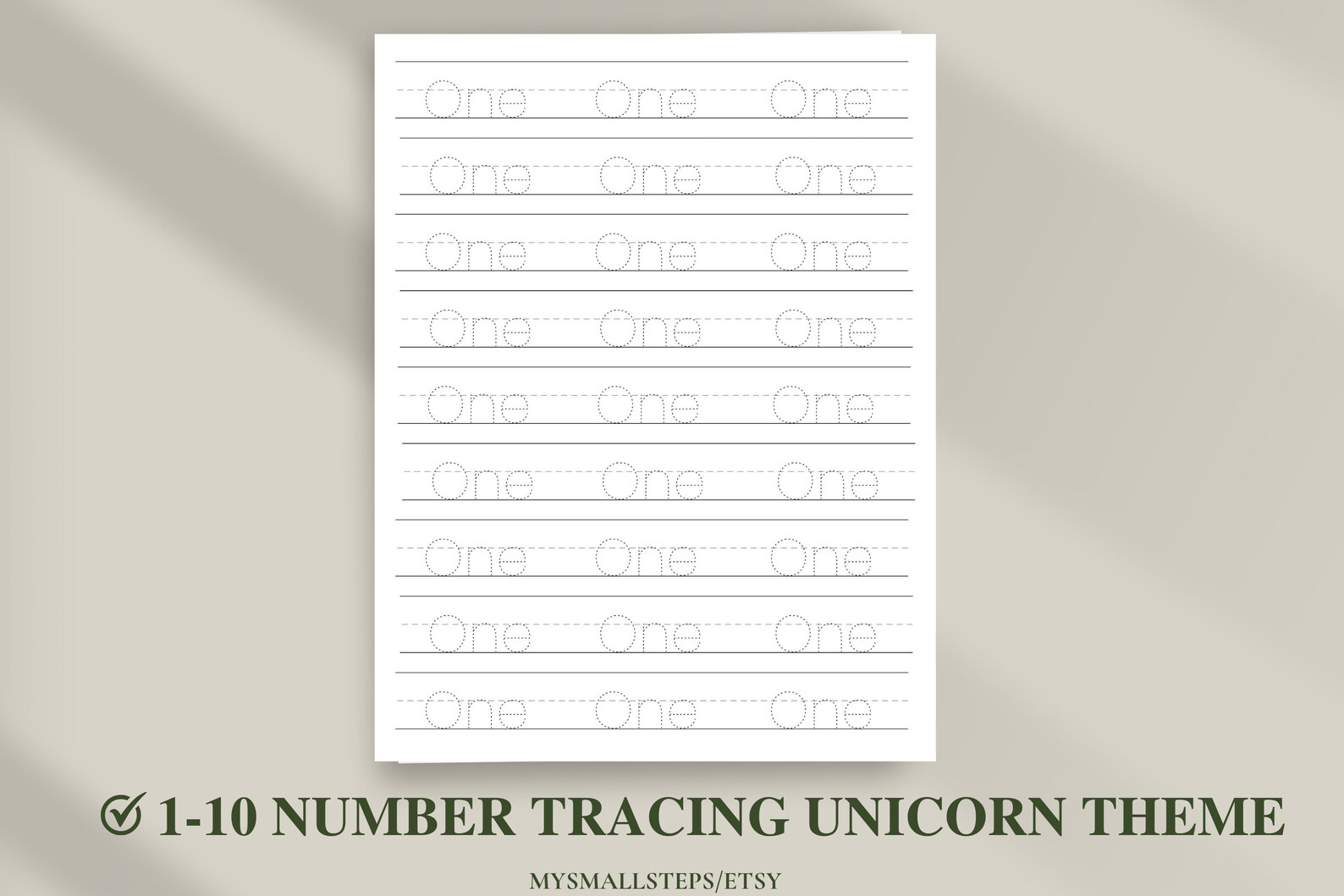 1-10 Number Tracing Worksheets, Printable Math Activities, Traceable ...