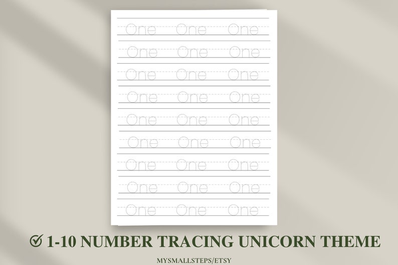 1-10 Number Tracing Worksheets, Printable Math Activities, Traceable ...