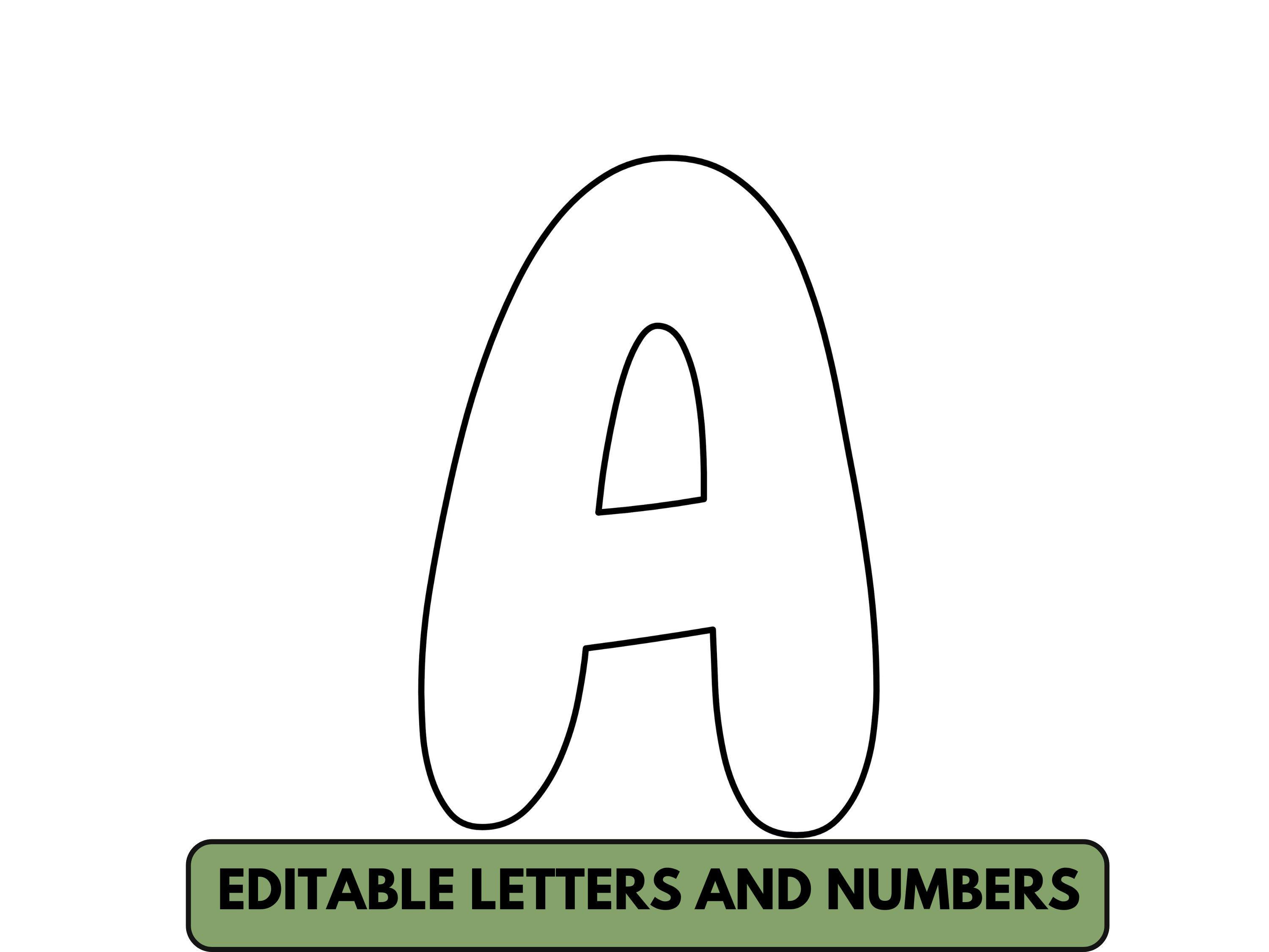 Large Alphabet Bubble Letters for Classroom Editable Size Big Letters ...