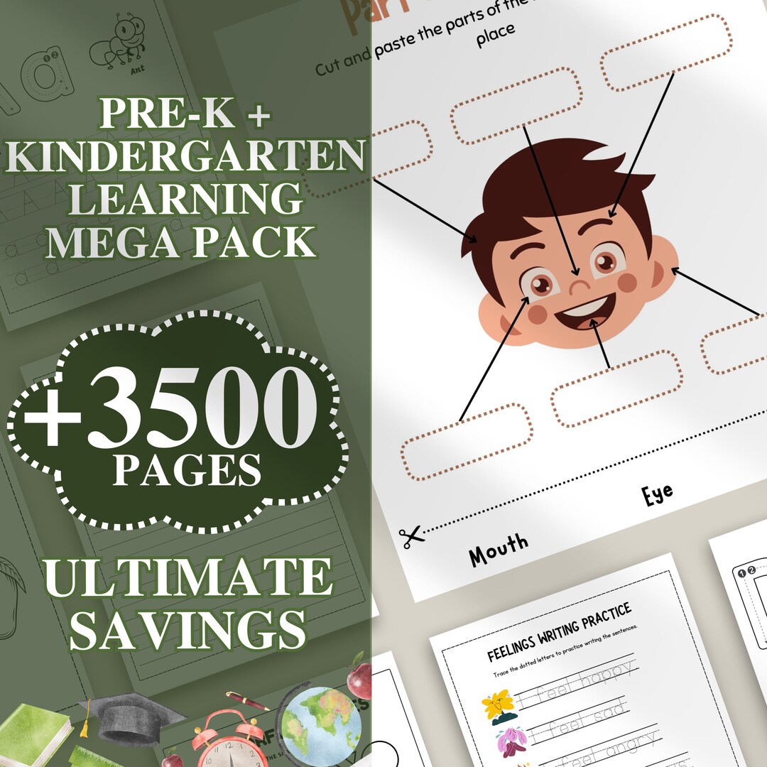 Busy Book Printable, Preschool + Kindergarten Learning Bundle, Pre-k ...