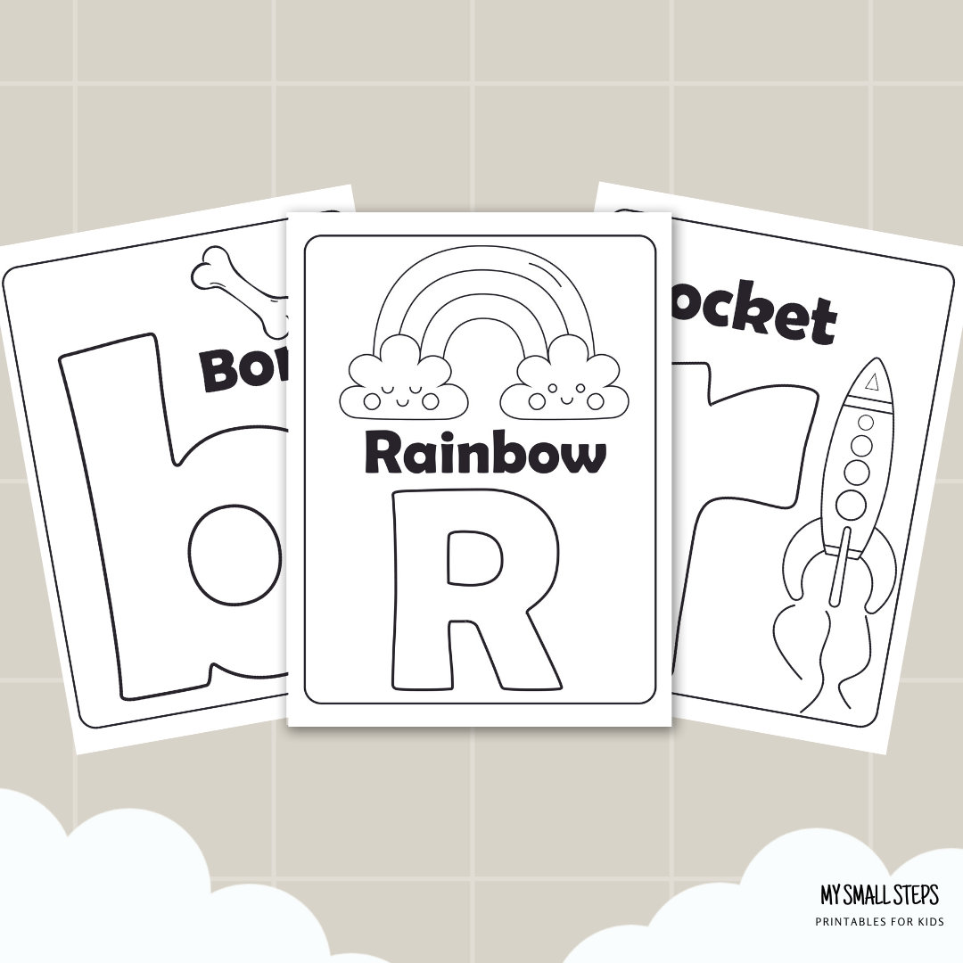 Alphabet Coloring Pages: ABC Letter Tracing Worksheets (PDF) - Etsy