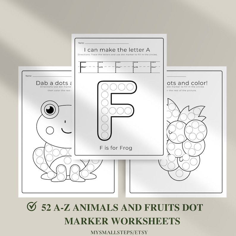 130 Dot Marker Worksheets, Dot Marker Coloring Pages, Alphabet A-Z Do a ...