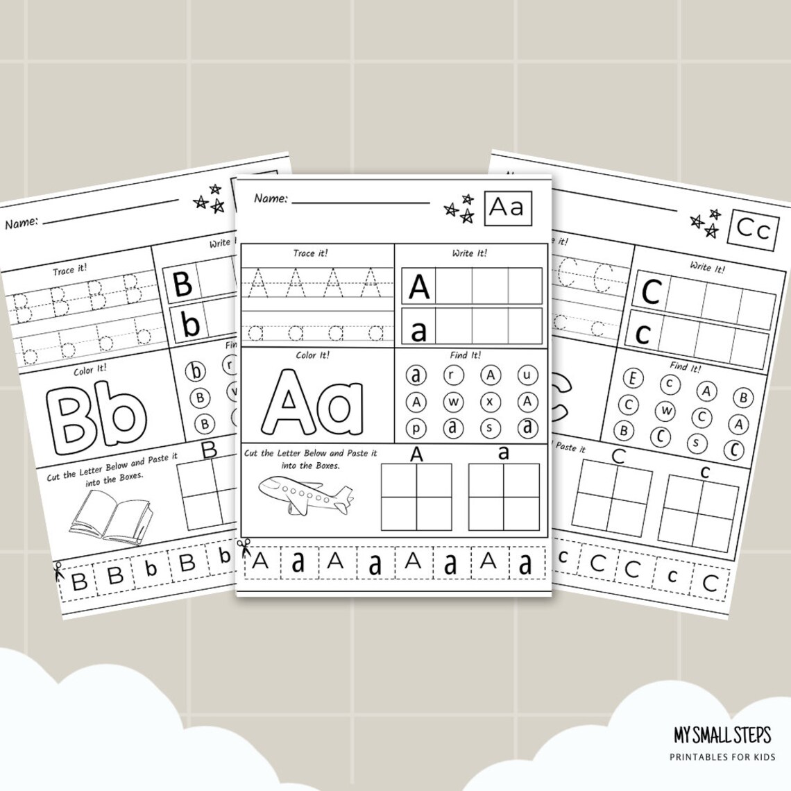 Printable ABC Worksheets Alphabet Activity Sheets Preschool - Etsy